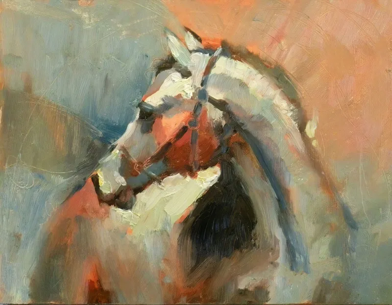 GENTEL – Handmade Oil Horse Painting| Mente Art Gallery