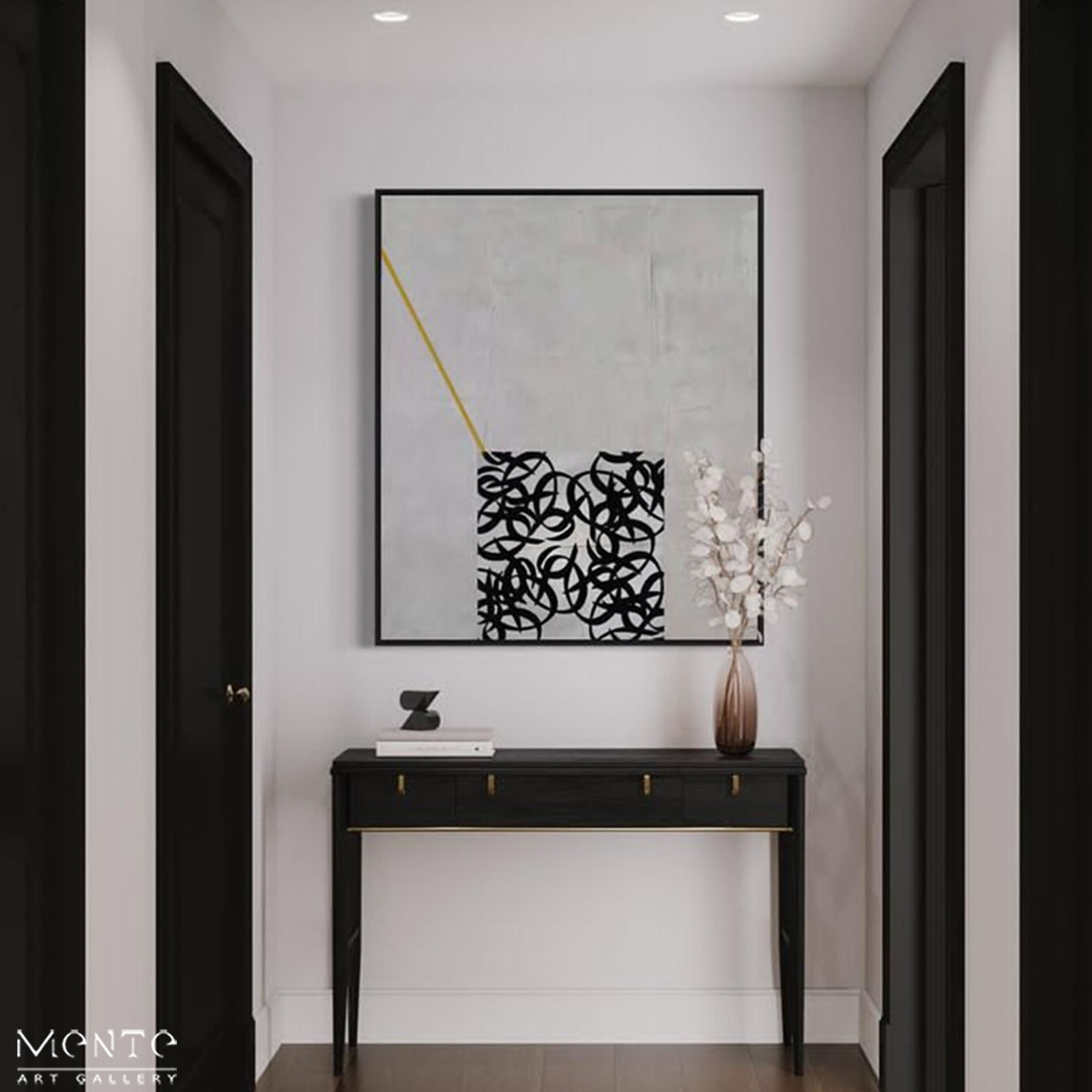 NOMINAL – Minimalist Abstract Art with Gold Accent | Mente Art Gallery