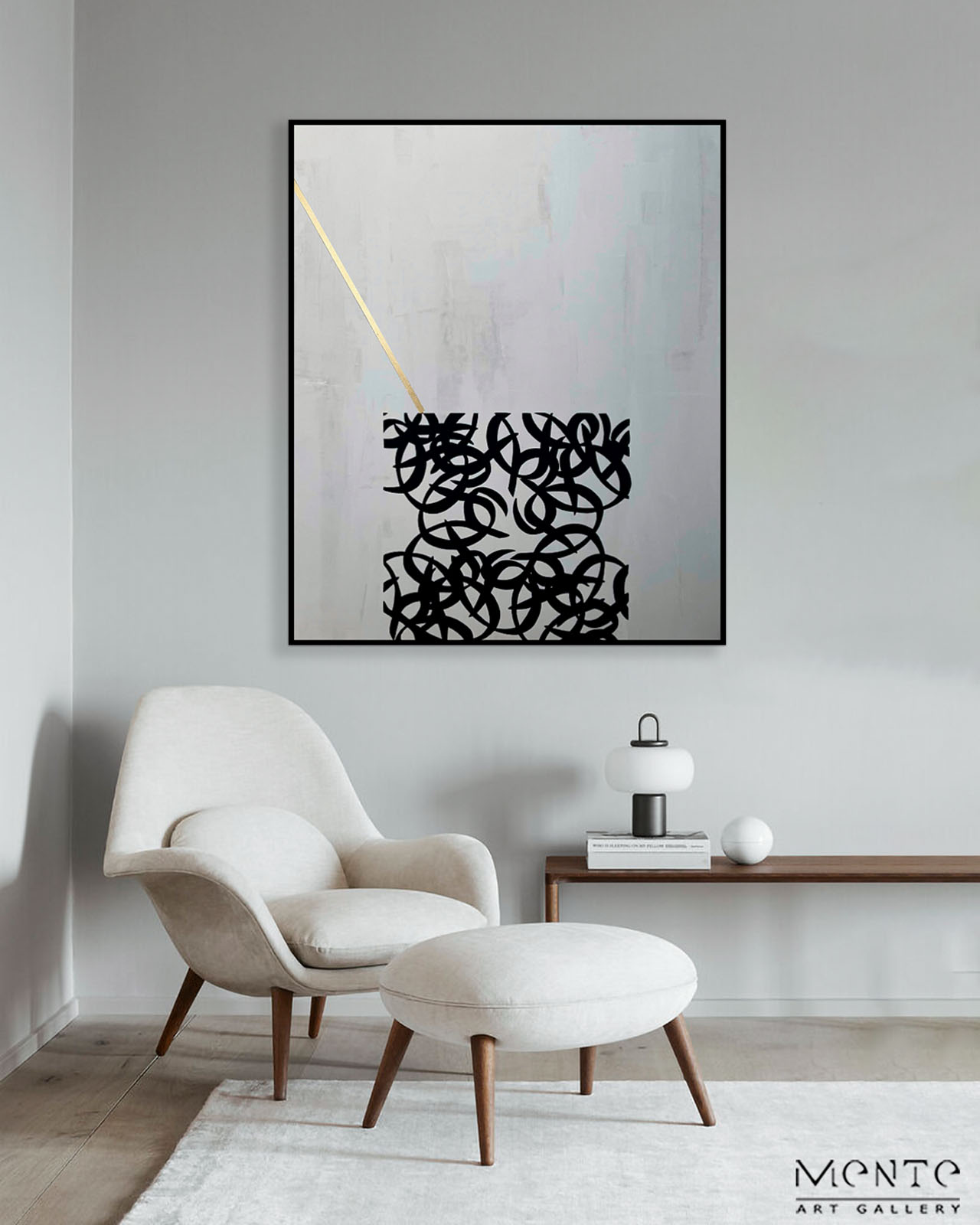NOMINAL – Minimalist Abstract Art with Gold Accent | Mente Art Gallery