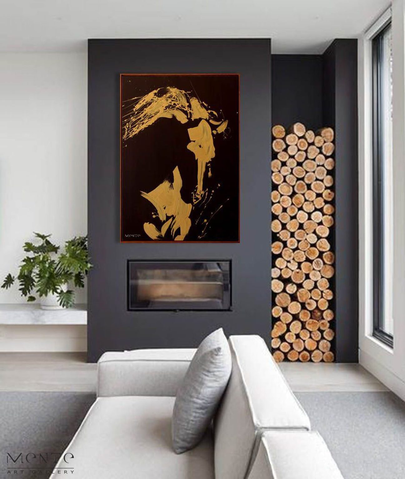 SORMEH Abstract Handmade Art with Gold Accents | Mente Art Gallery